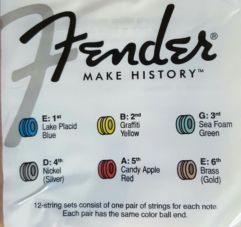 Guitar String Color Codes - D’Addario, Fender & Others